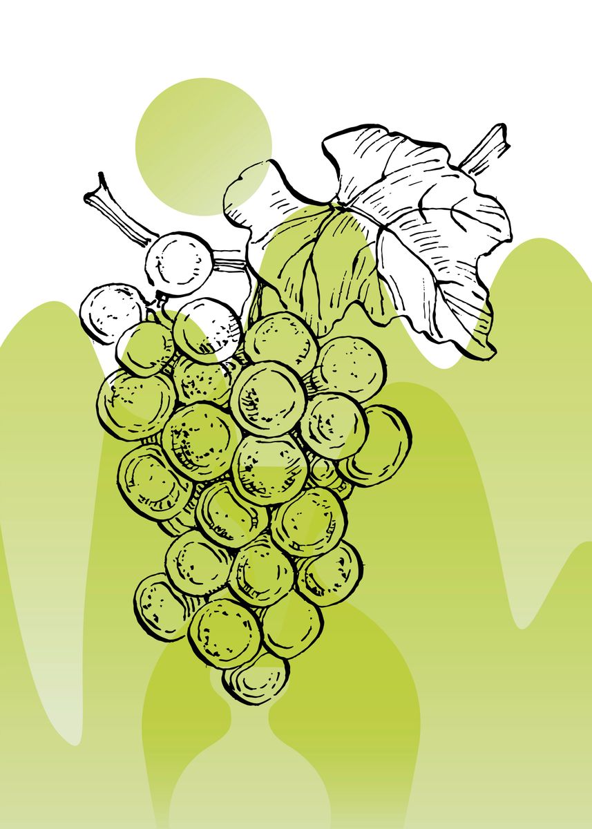 'Grape Neutral Abstract' Poster, picture, metal print, paint by Samira ...