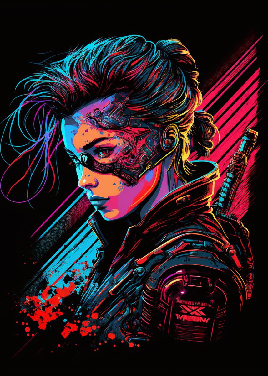 'Femme Cyberpunk' Poster, picture, metal print, paint by Anawix4X ...
