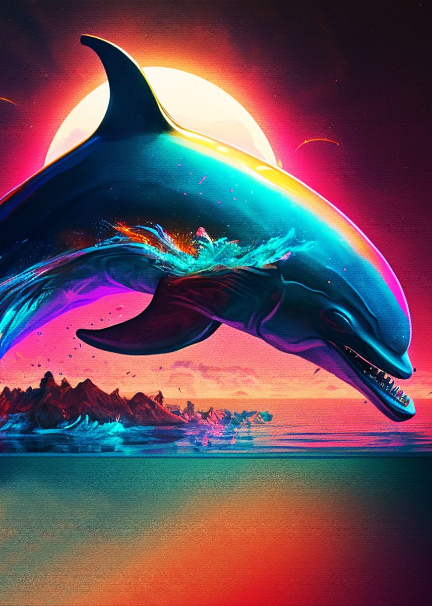 'Alien Dolphin' Poster, picture, metal print, paint by Coffee Design ...