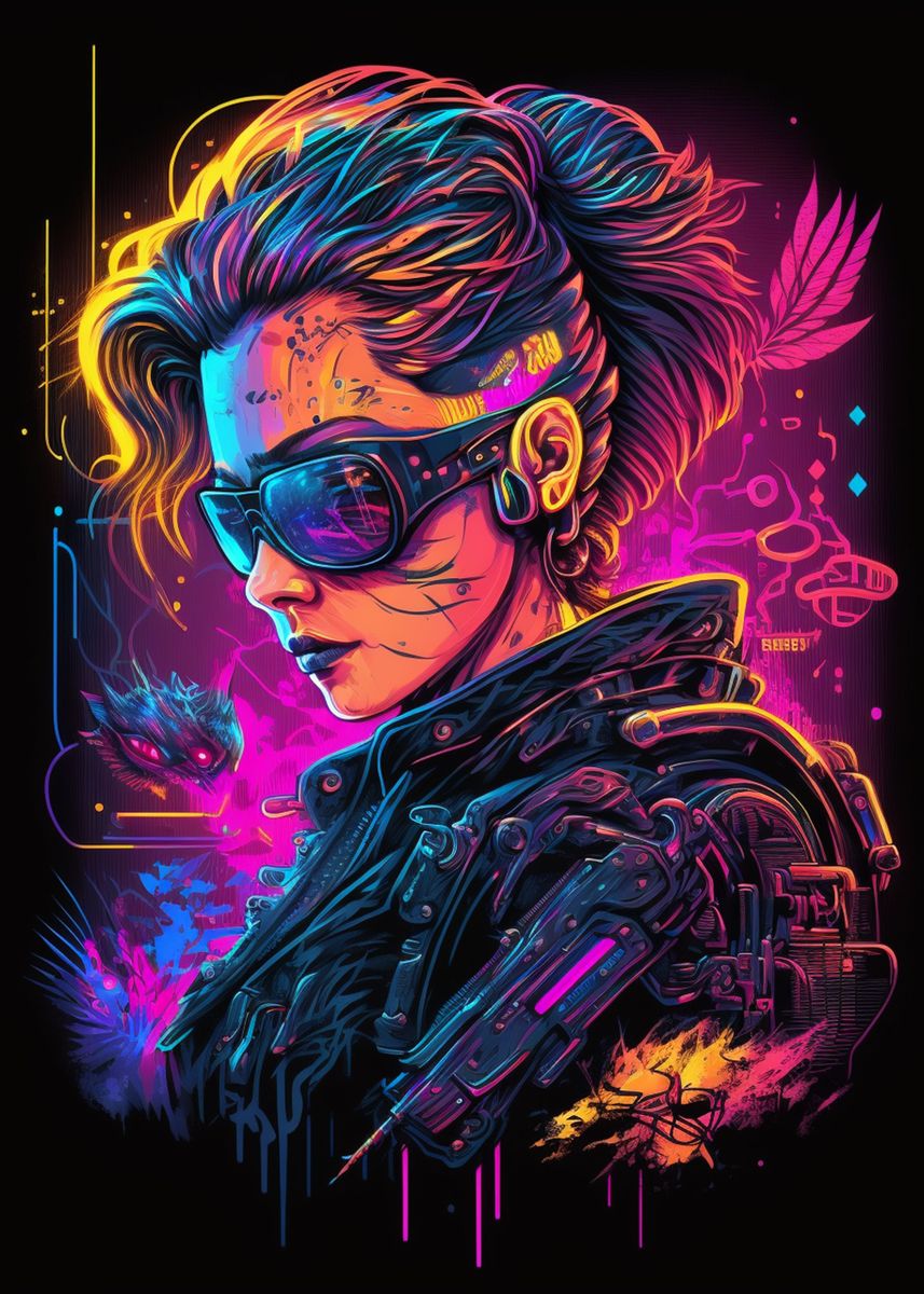 'Femme Cyberpunk' Poster, picture, metal print, paint by Anawix4X ...