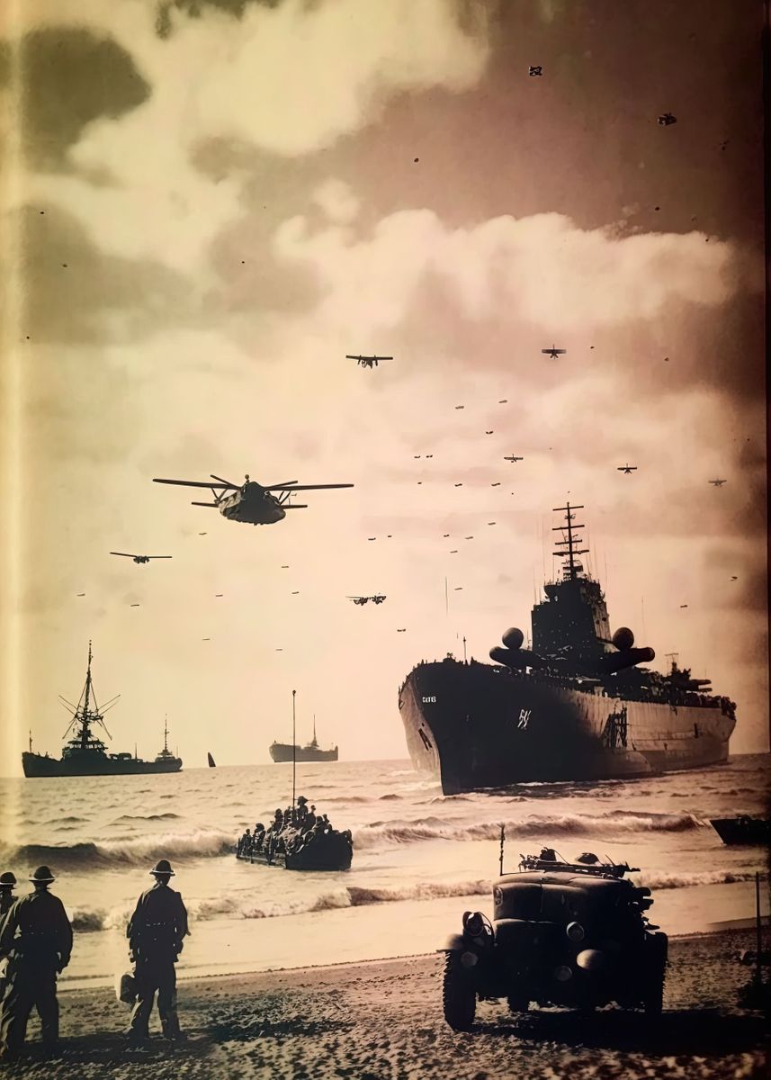 'Normandy Landings 1944' Poster, picture, metal print, paint by ...