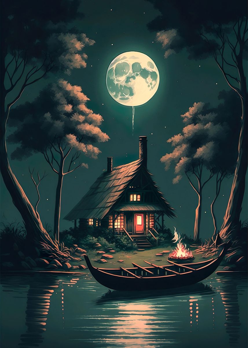 'Vintage house poster' Poster, picture, metal print, paint by Finnick ...