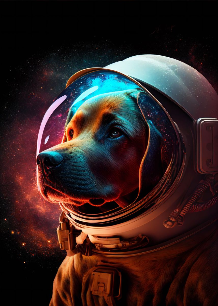 'Space Labrador Retriever 1' Poster, picture, metal print, paint by ...
