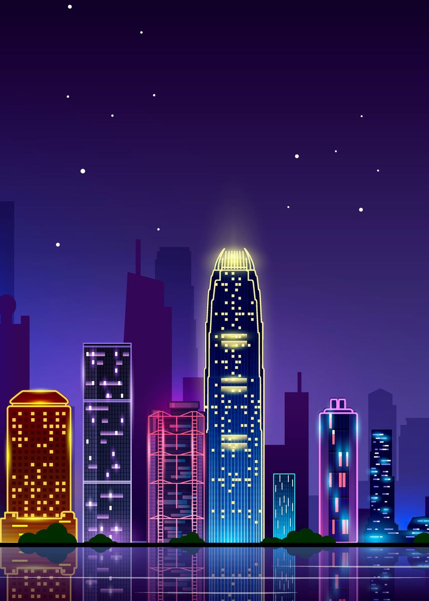 'Travel landscape city 03' Poster, picture, metal print, paint by ...