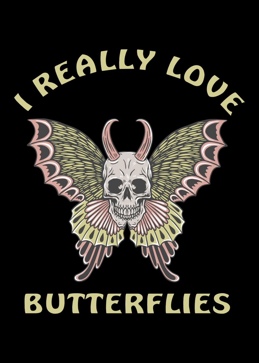 'I love butterflies' Poster, picture, metal print, paint by fansinn ...