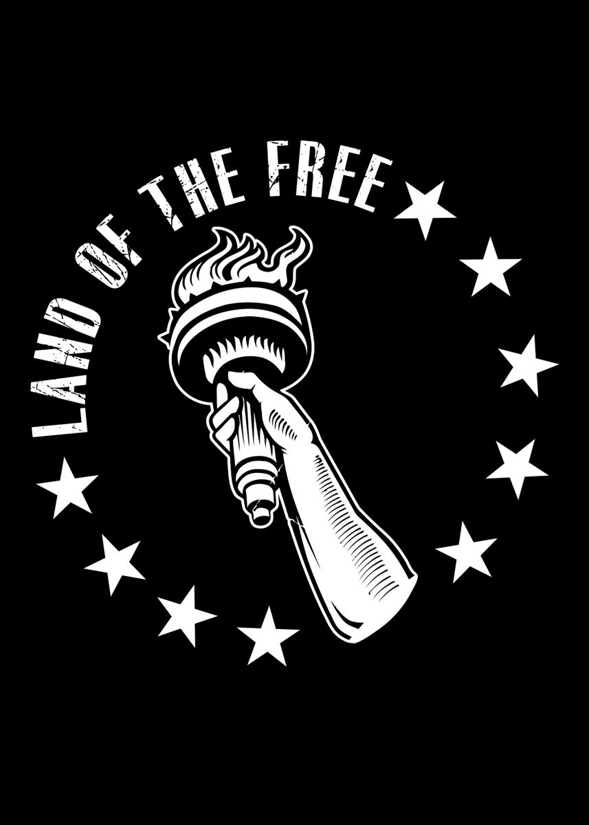 'Land of the Free' Poster, picture, metal print, paint by crbn design ...