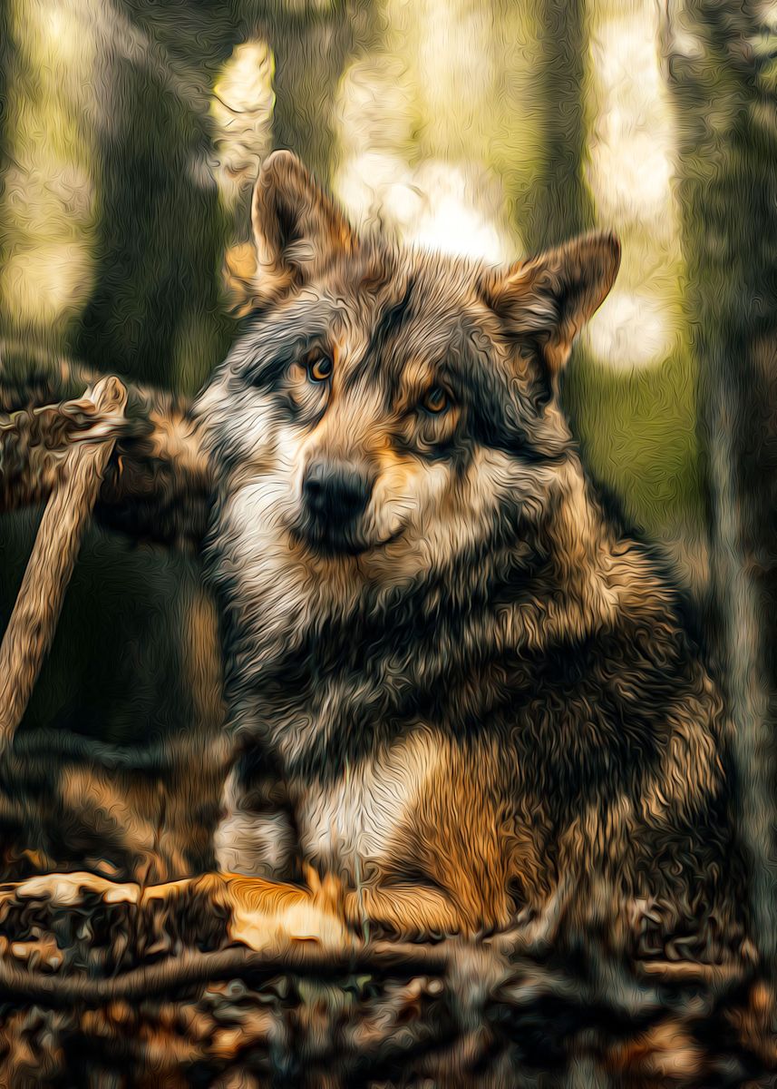 'Wolf' Poster, picture, metal print, paint by Tiker Arts | Displate