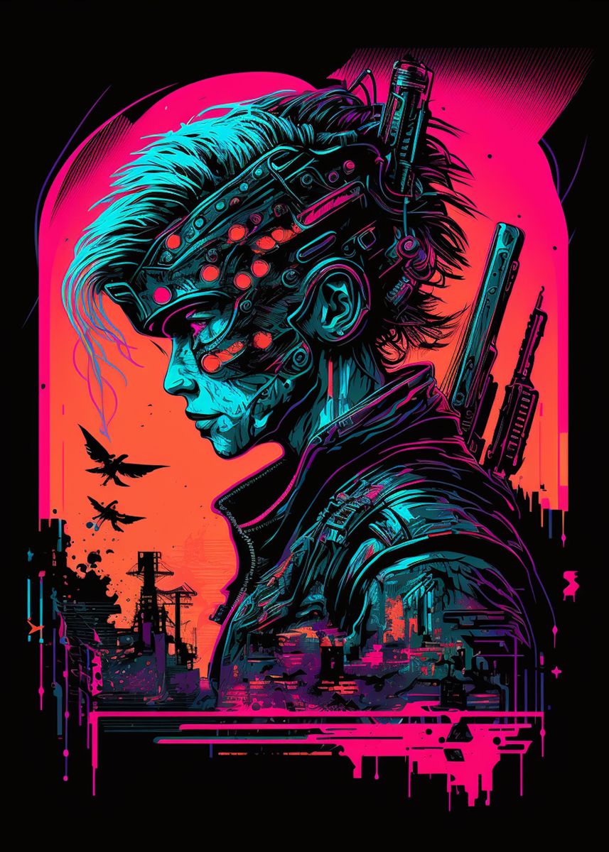 'Femme Cyberpunk' Poster, picture, metal print, paint by Anawix4X ...