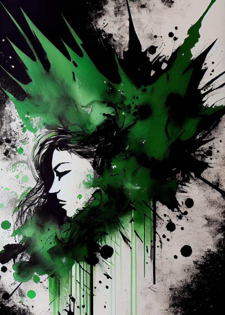 'Her in Green' Poster by Polymath Prints | Displate