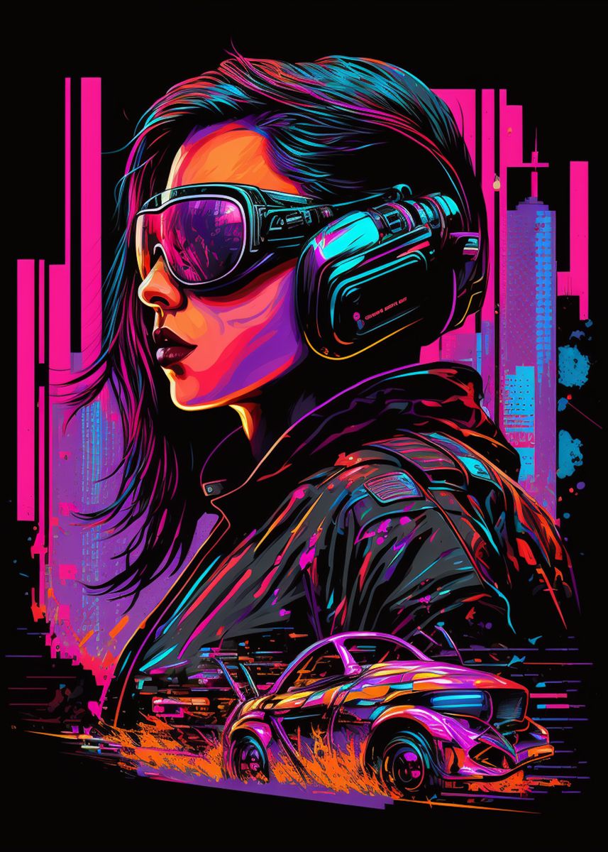 'Femme Cyberpunk' Poster, picture, metal print, paint by Anawix4X ...