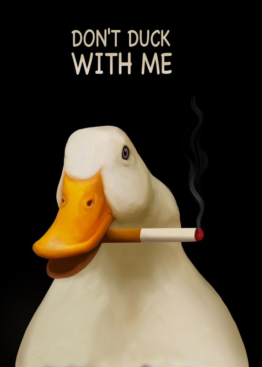 'Smoke Duck ' Poster, picture, metal print, paint by sinnois | Displate