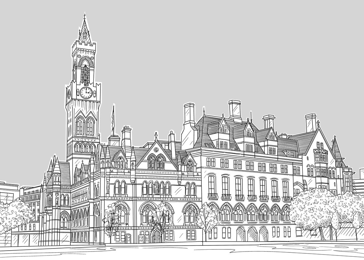 'Bradford City Hall Drawing' Poster by Adam Regester | Displate