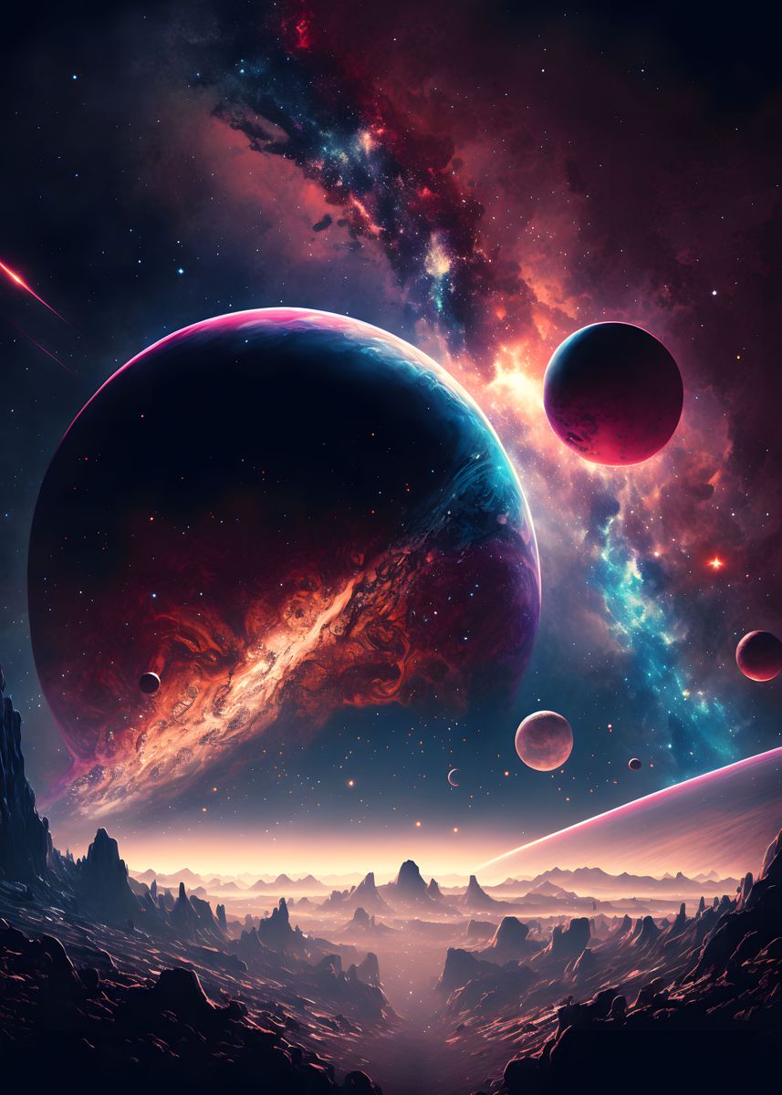 'beautiful Space Landscape' Poster, picture, metal print, paint by ...