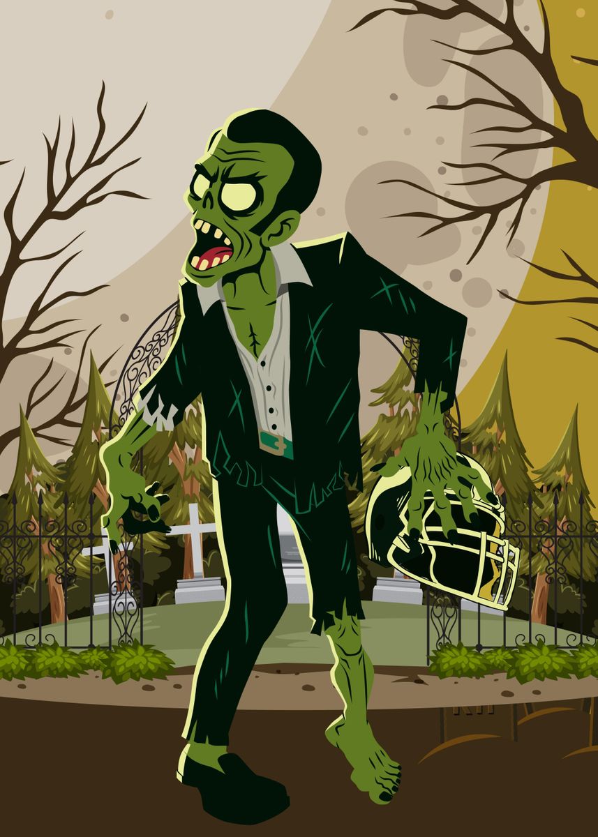 'Zombie NFL' Poster, picture, metal print, paint by Oizy Production ...
