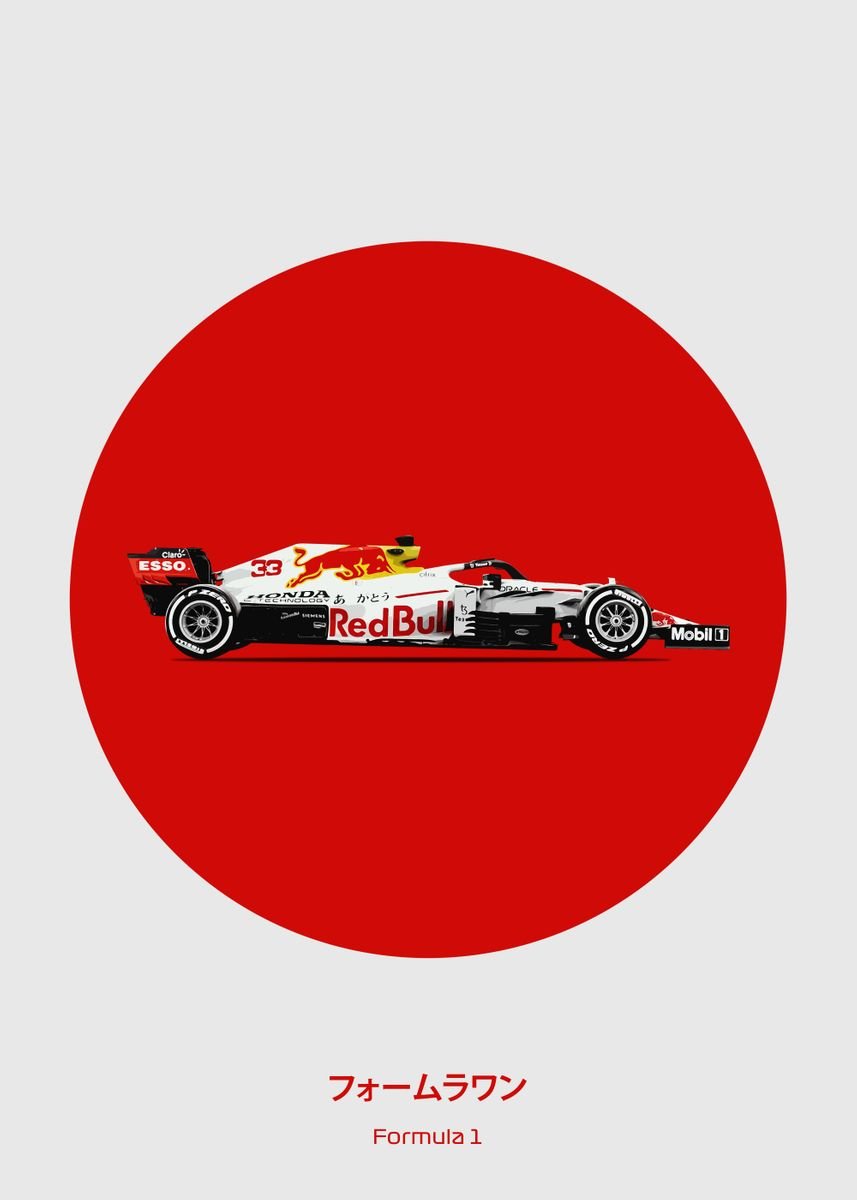 'White Red Bull RB16B' Poster by Car Enthusiast Arts | Displate