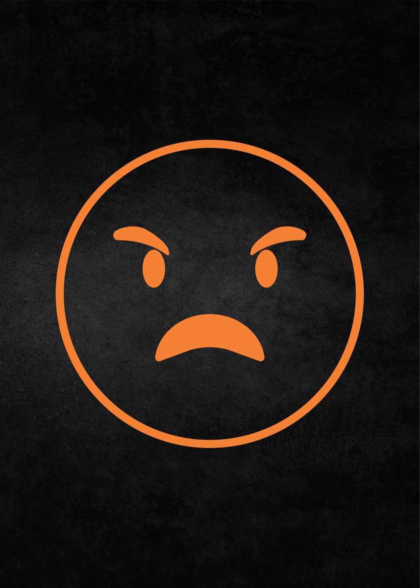 'emoji angry face' Poster, picture, metal print, paint by Most Popular ...