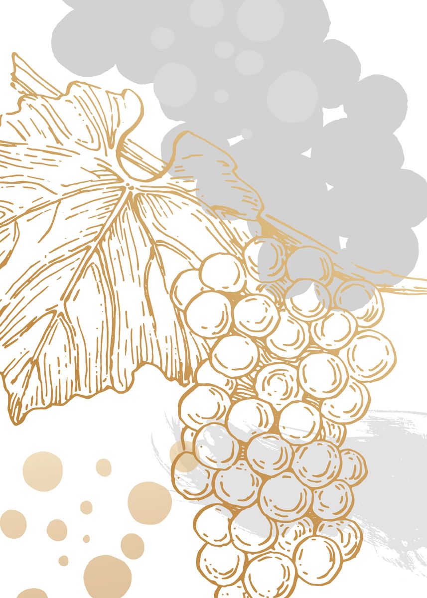 'Grape Neutral Abstract' Poster, picture, metal print, paint by Samira ...