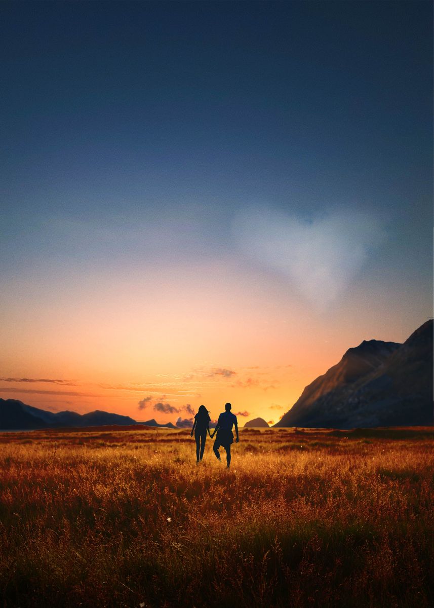 'Sunset Walk' Poster by Shaheen Khan | Displate