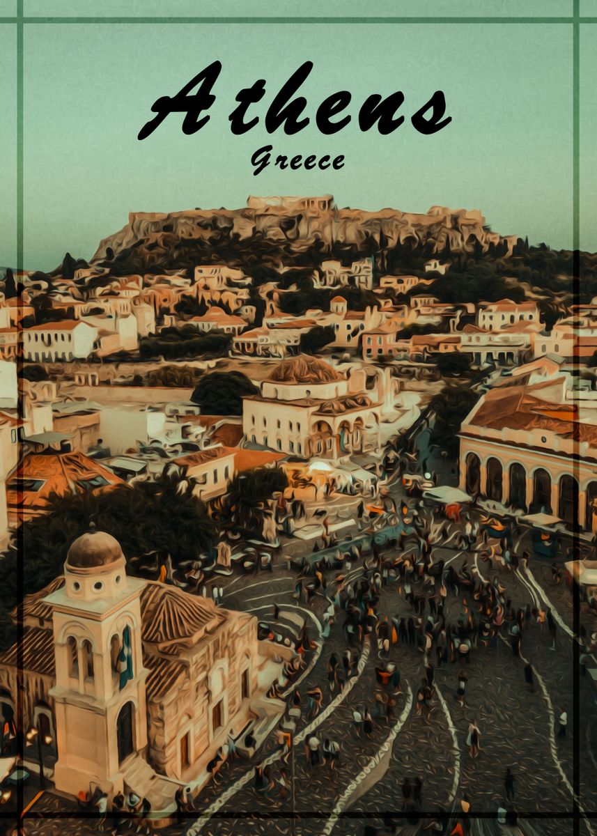 'Athens' Poster, picture, metal print, paint by HTomas | Displate