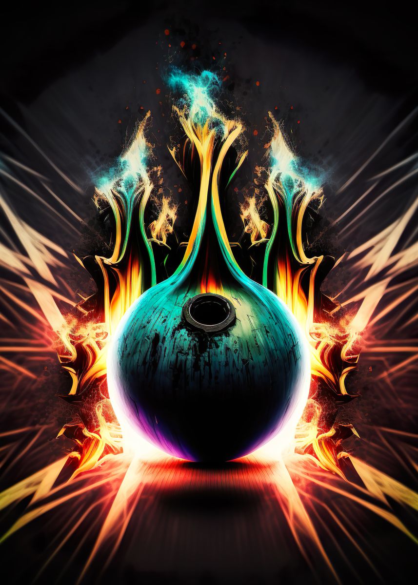 'Abstract Bowling Artwork' Poster, picture, metal print, paint by ...