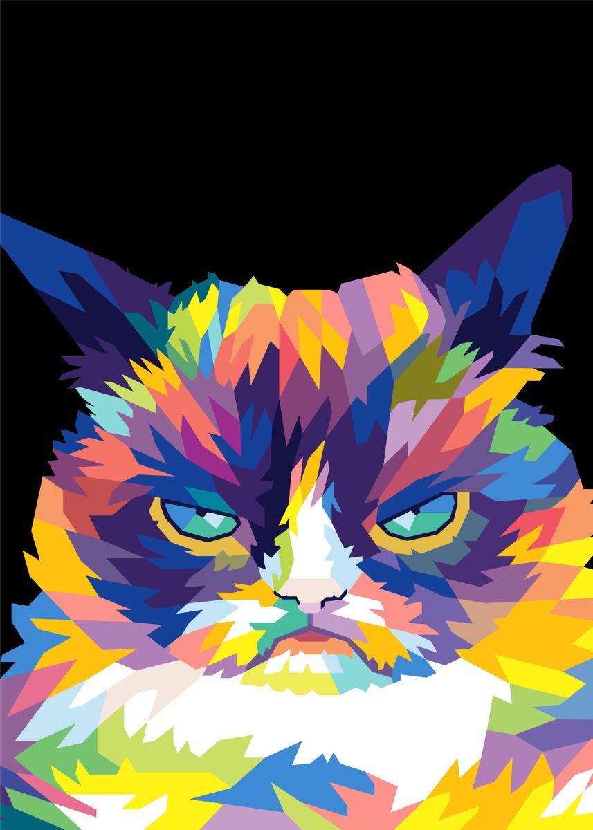 'grumpy cat' Poster, picture, metal print, paint by New Trending ...