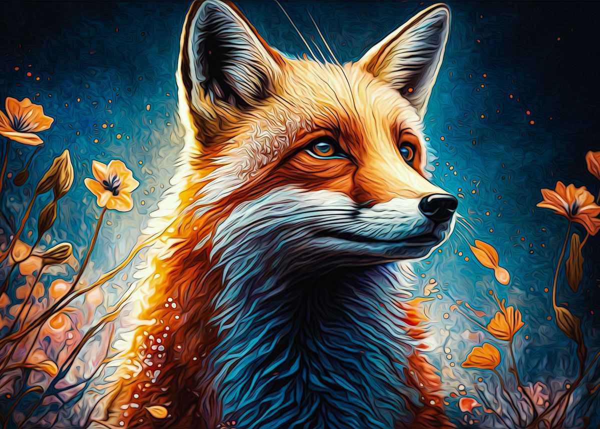 'Fox' Poster by Tiker Arts | Displate