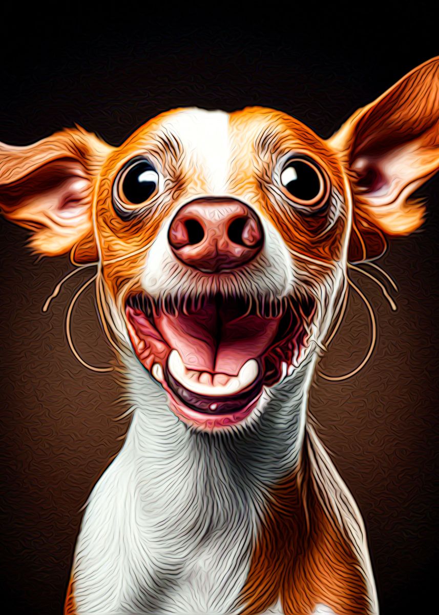 'Dog' Poster, picture, metal print, paint by minh doan | Displate