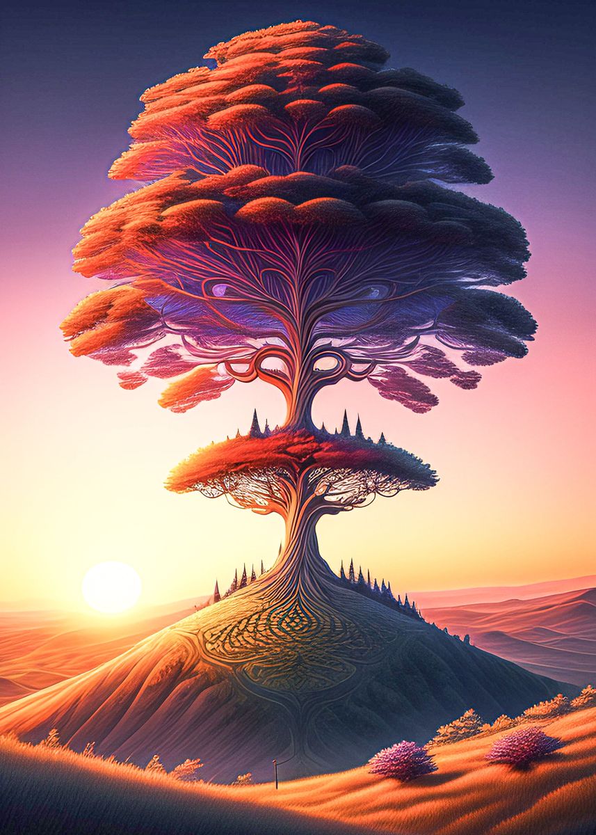 'Tree of dream' Poster, picture, metal print, paint by Erik Ourdi ...