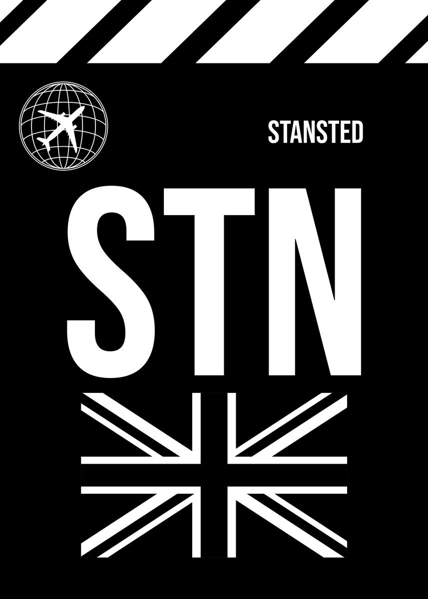 'STN STANSTED' Poster, picture, metal print, paint by Atomic Chinook ...