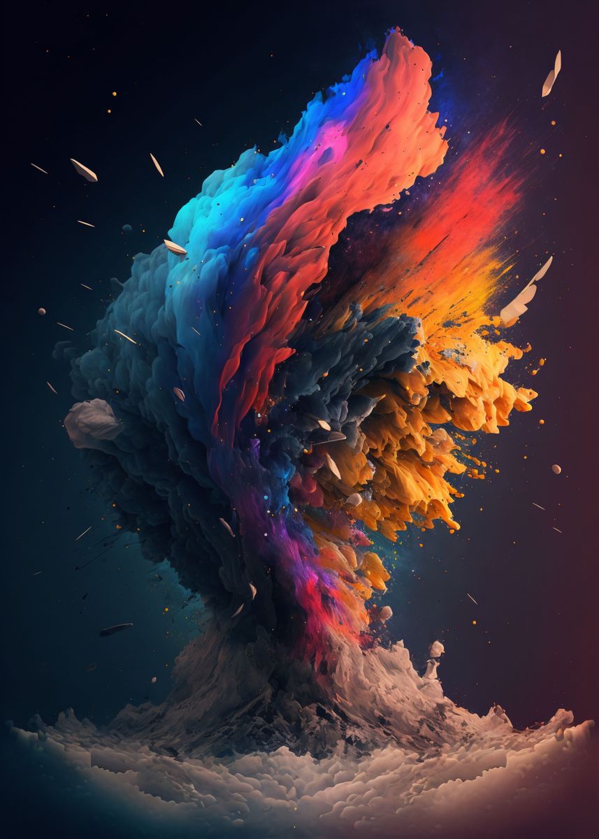 'Explosion of Colors' Poster, picture, metal print, paint by Cybronauts ...