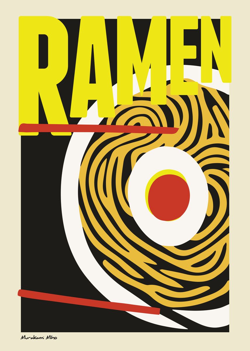 'Retro Ramen Poster' Poster, picture, metal print, paint by ...