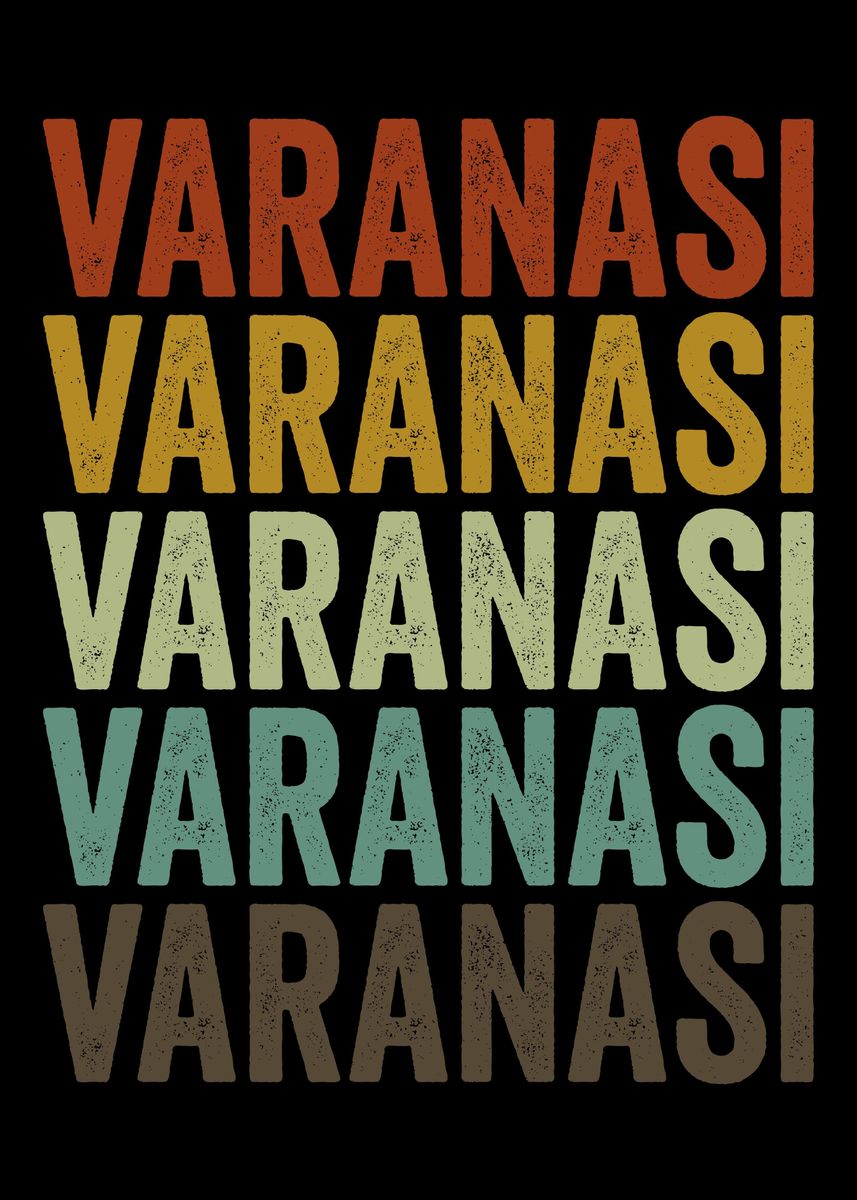 'Varanasi India Retro' Poster, picture, metal print, paint by ...