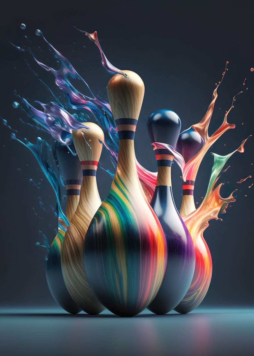 'Abstract Bowling Art' Poster, picture, metal print, paint by ...