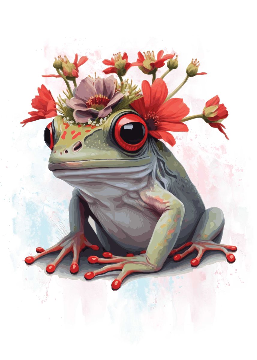 'Red Eyed Tree Frog Art' Poster, picture, metal print, paint by ...
