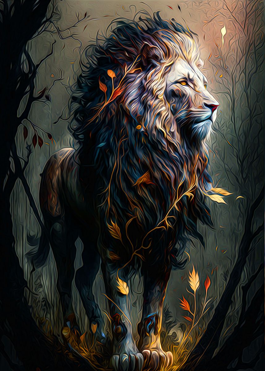 'Lion' Poster by Tiker Arts | Displate