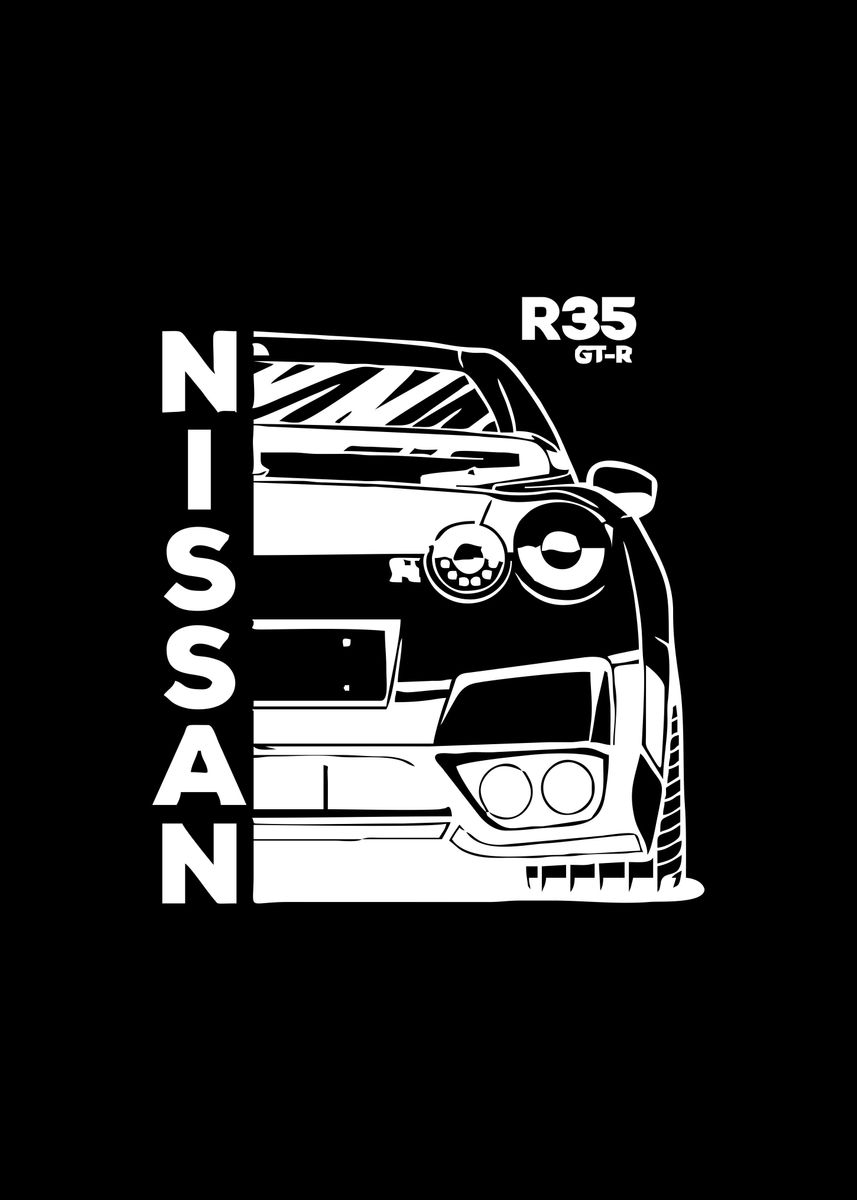 'nissan r35' Poster, picture, metal print, paint by Dedew Doublede ...