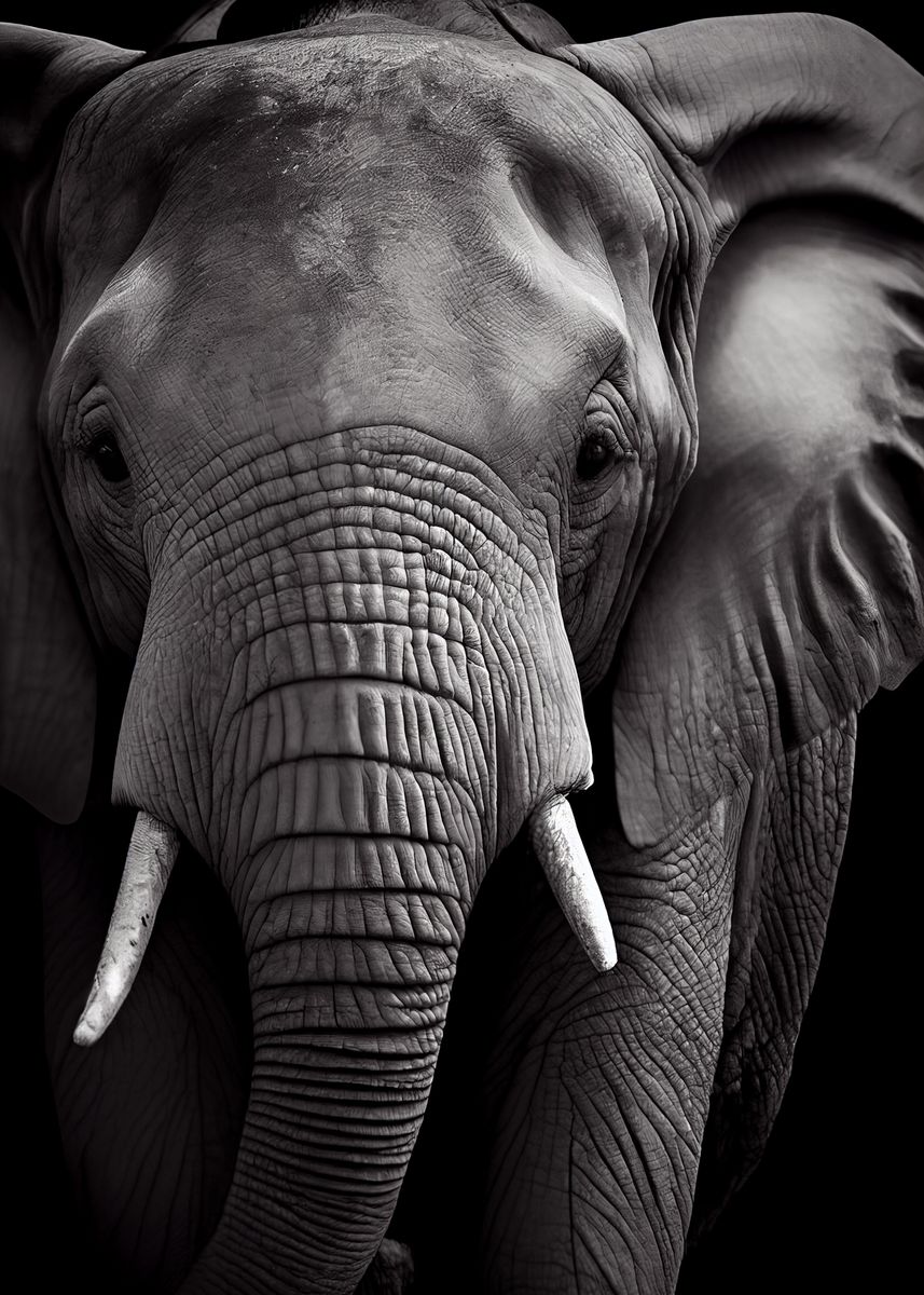 'Elephant Portrait' Poster, picture, metal print, paint by DecoyDesign ...