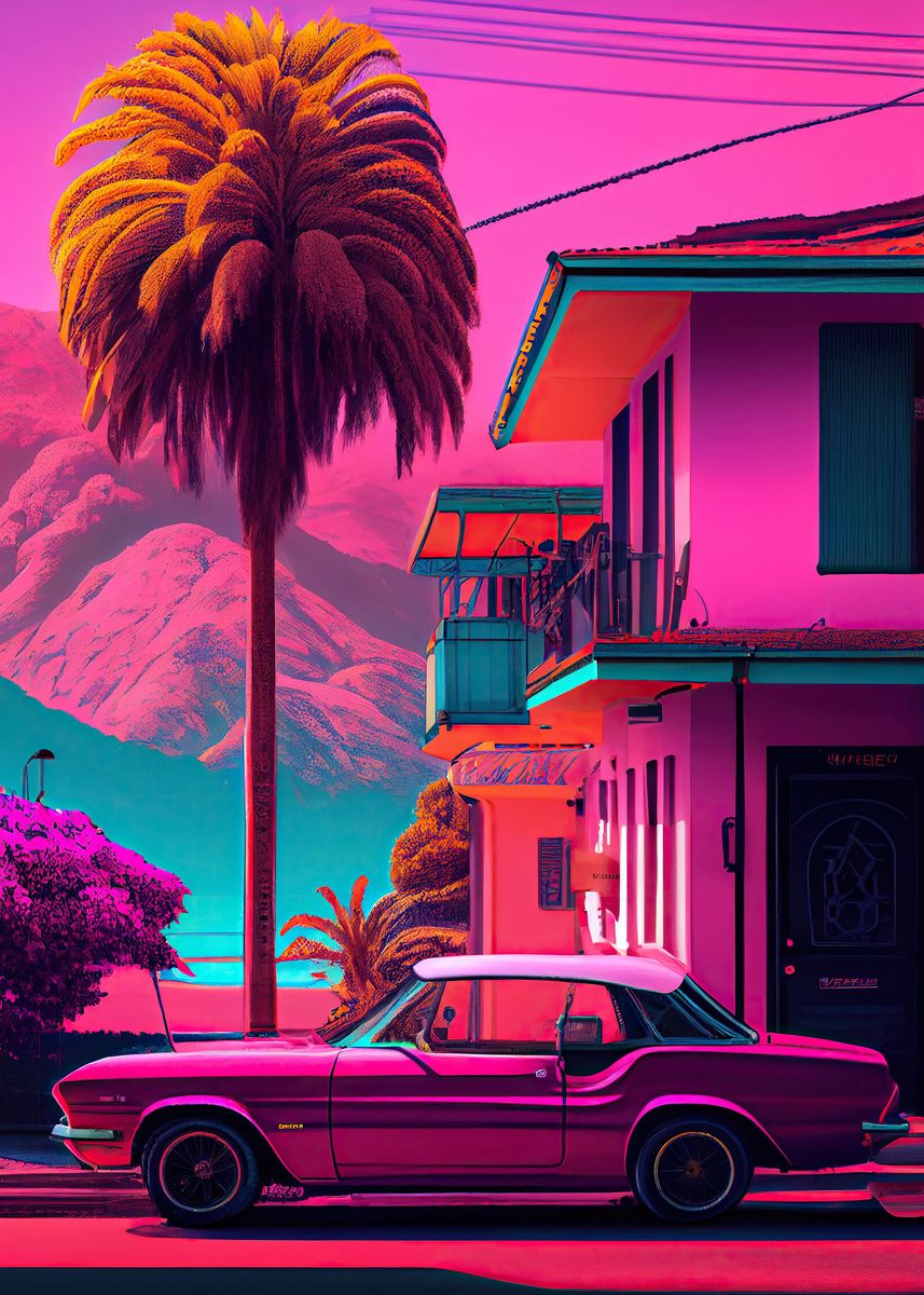 'Retro Car' Poster, picture, metal print, paint by Dimitri Bertan ...