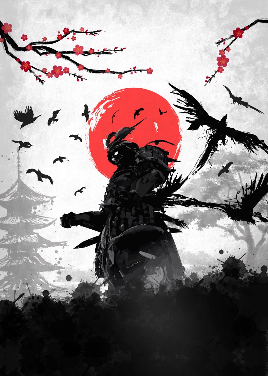 'Samurai warrior japanese' Poster, picture, metal print, paint by ...