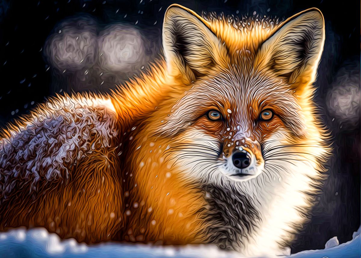 'Fox' Poster by Tiker Arts | Displate