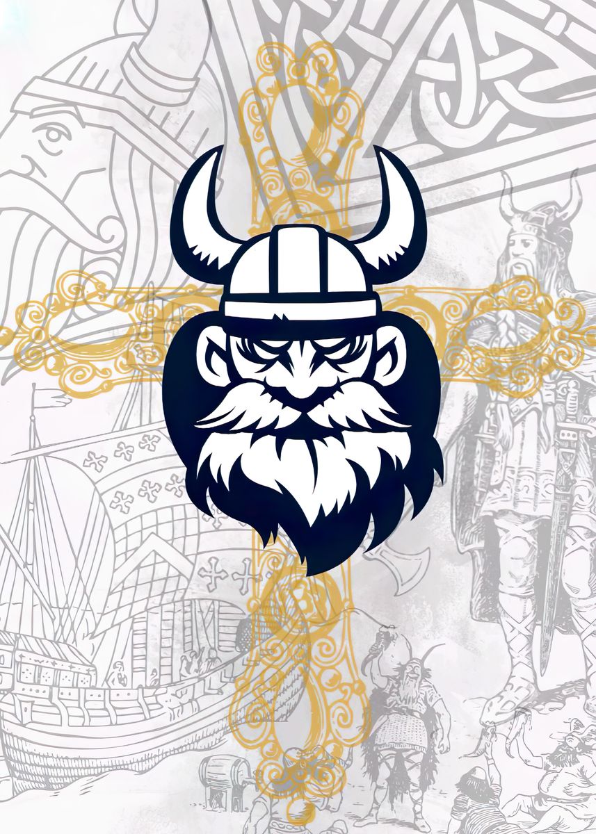 'Viking' Poster, picture, metal print, paint by ink king iwan | Displate