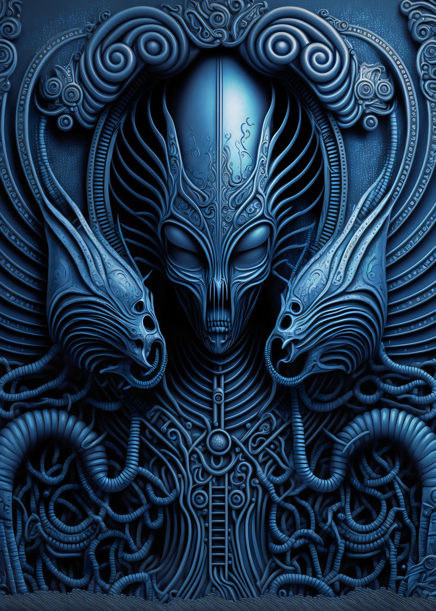 'Blue Metalic Alien' Poster, picture, metal print, paint by Nathan ...