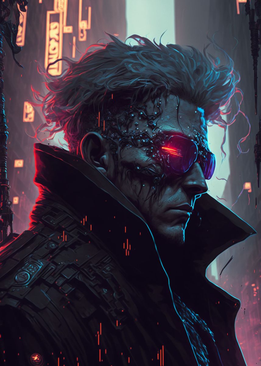 'Cyborg in the City' Poster, picture, metal print, paint by Cybronauts ...