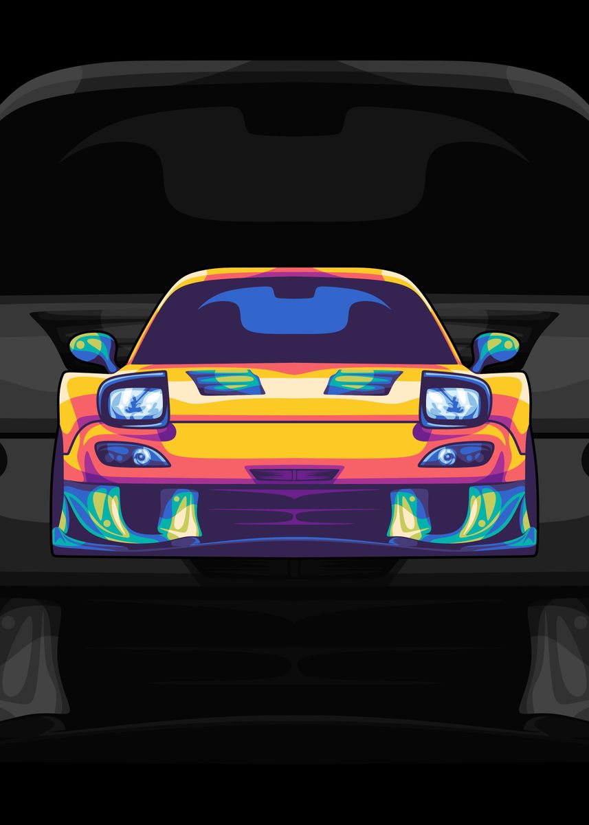 'Mazda rx7' Poster, picture, metal print, paint by Dede Wiradinata ...