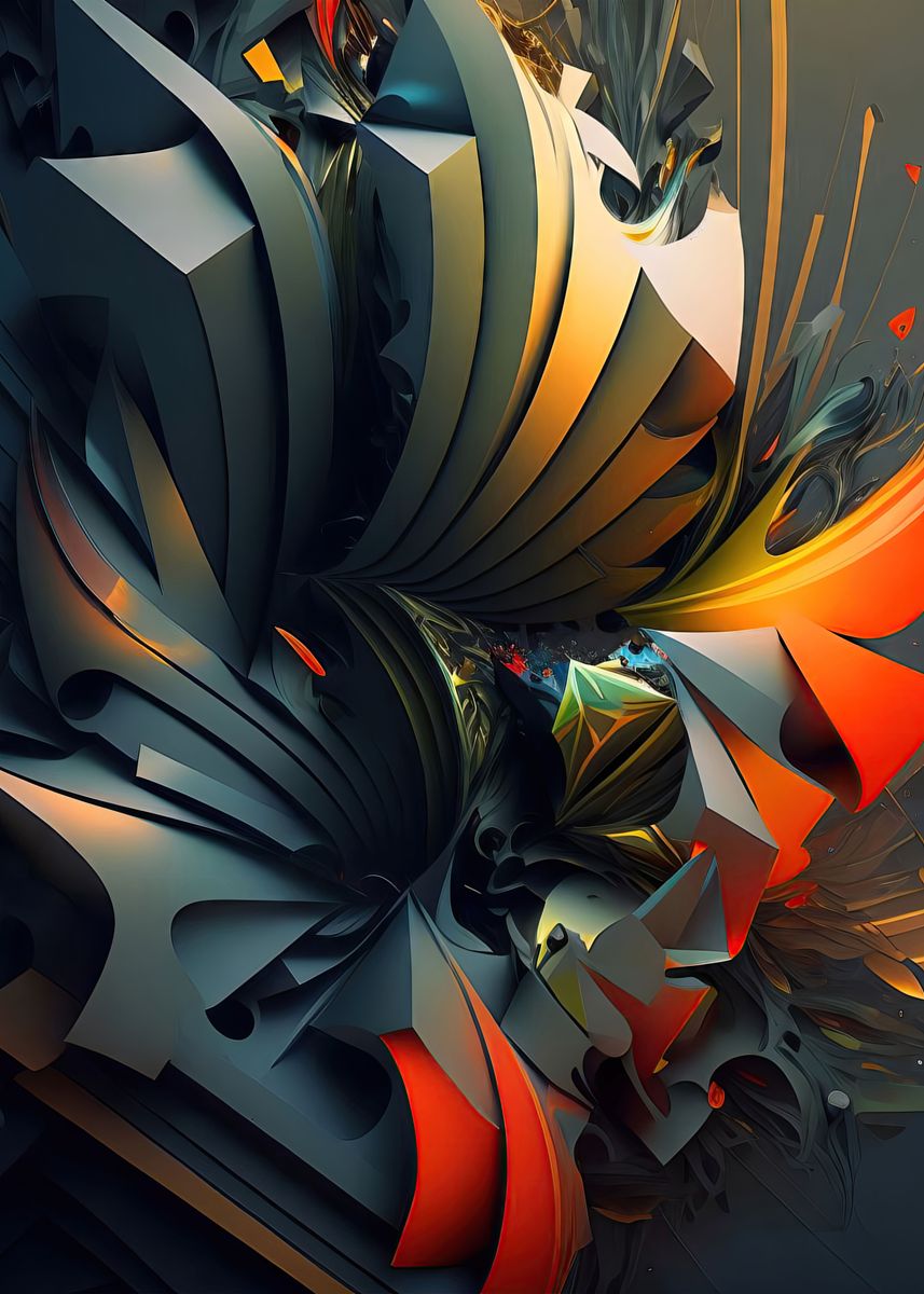 'Modern Digital Abstract' Poster, picture, metal print, paint by ...