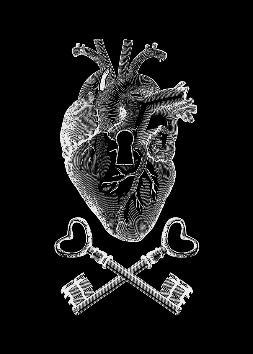 'Keyhole Pirate Heart' Poster by Tobias Fonseca | Displate