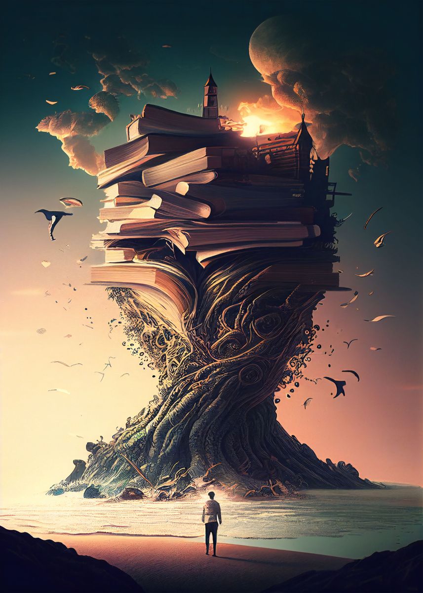 'Adventure in a book' Poster, picture, metal print, paint by Digital ...