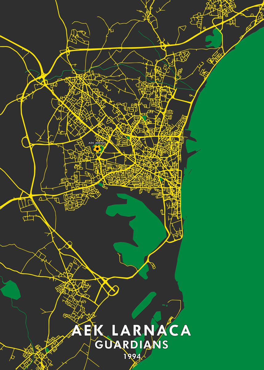 'AEK Larnaca Arena ' Poster, picture, metal print, paint by Farwell ...