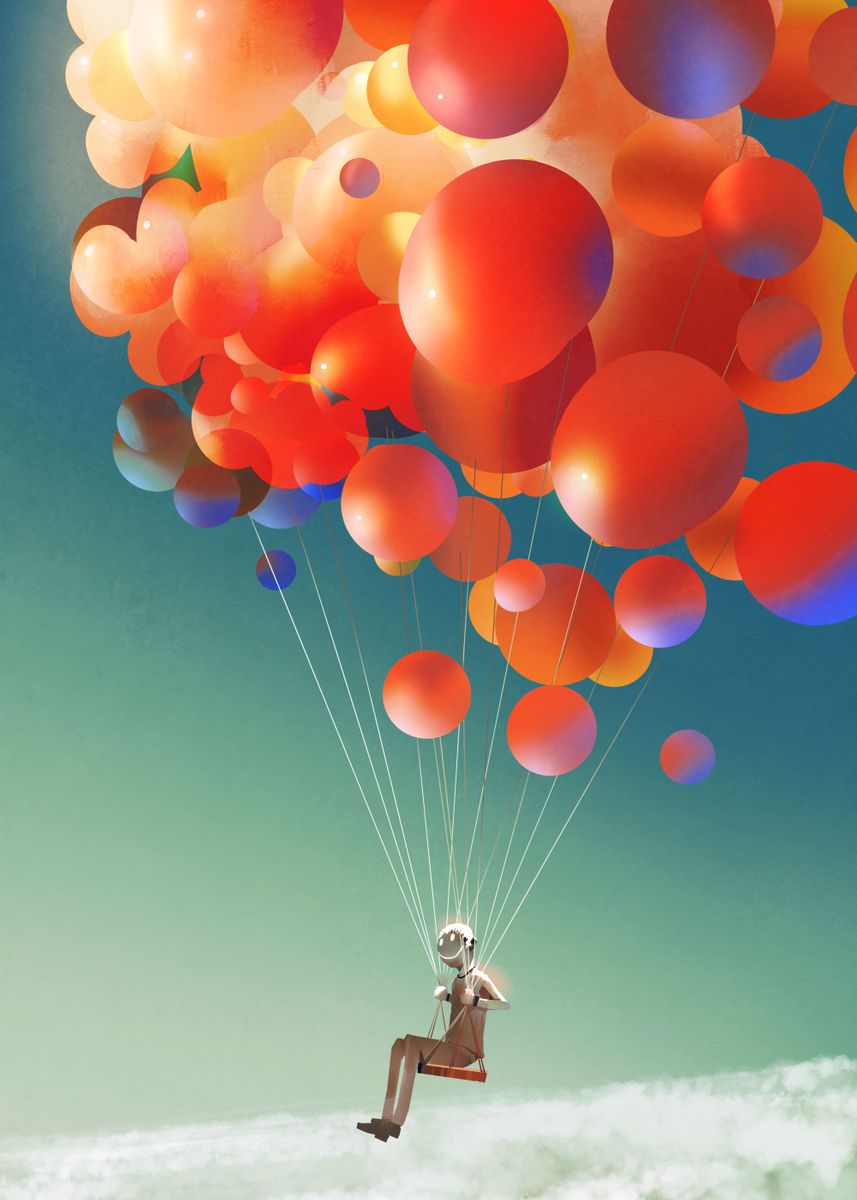 'sky traveller' Poster, picture, metal print, paint by Color Art | Displate