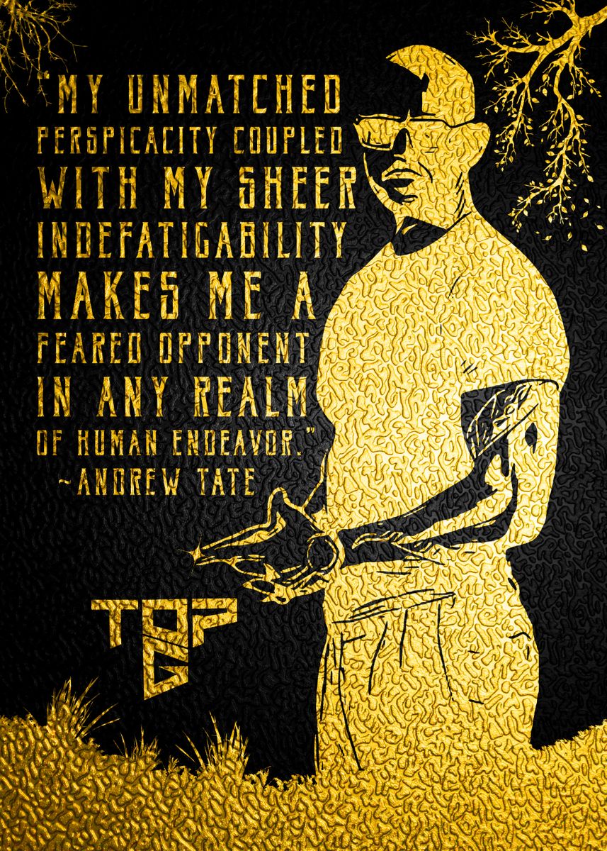 'Andrew Tate Motivation' Poster, picture, metal print, paint by Reality ...